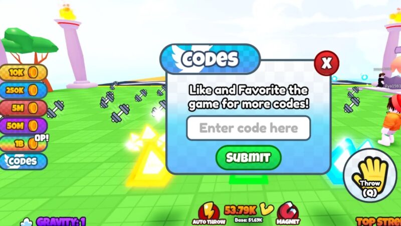 Códigos Muscle Throw em Roblox (Outubro 2023) | RealGaming101.pt